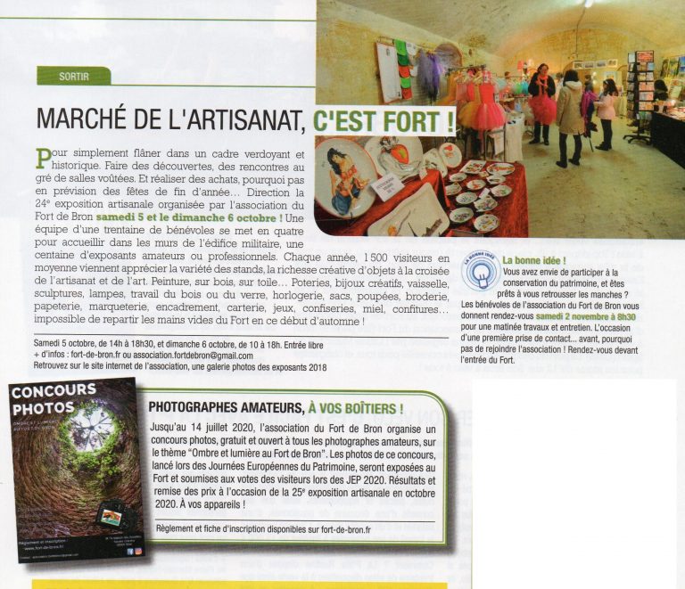 Presse-Exposition artisanale - Association du Fort de Bron