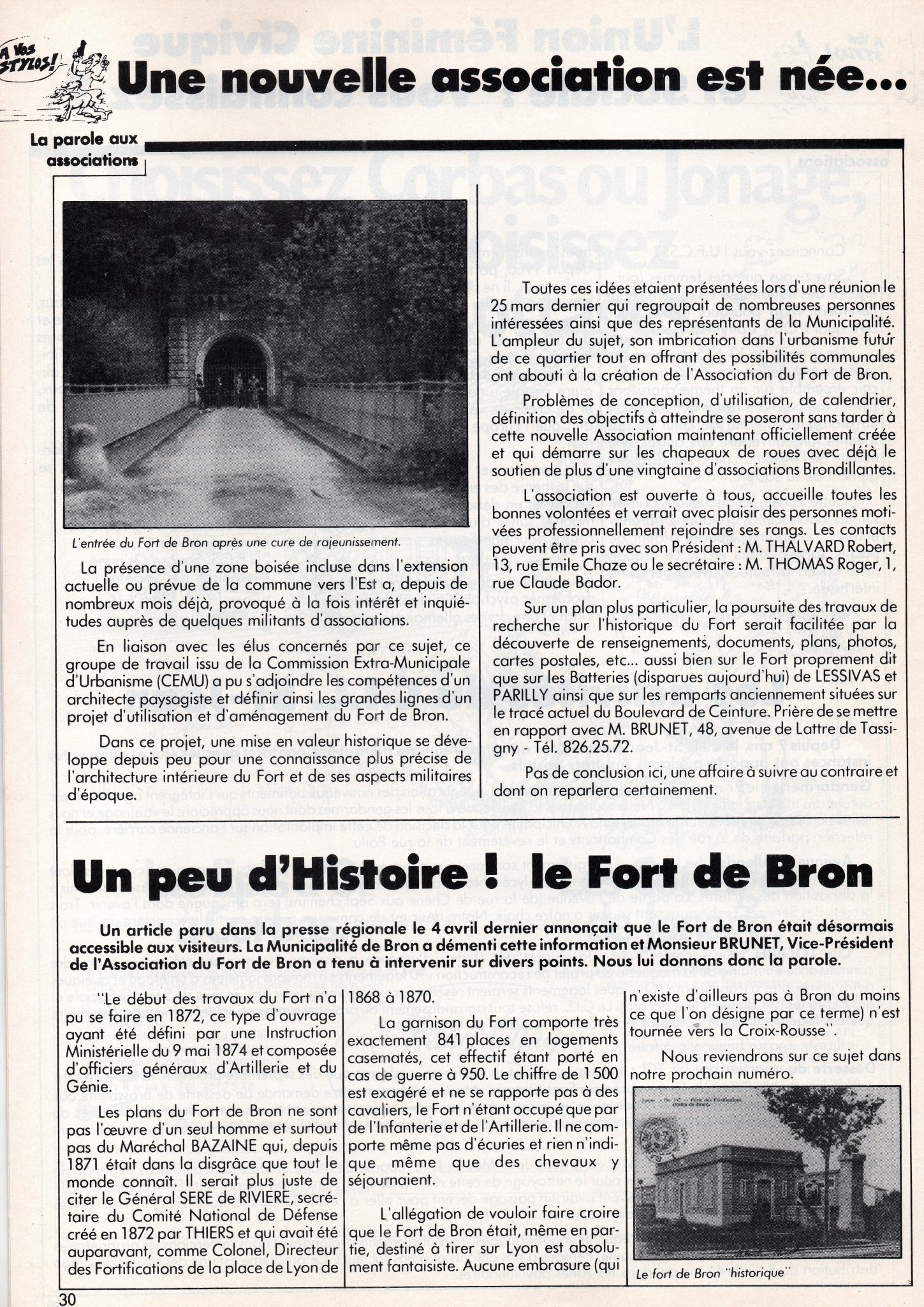 Vers l'association du Fort de Bron - Association du Fort de Bron